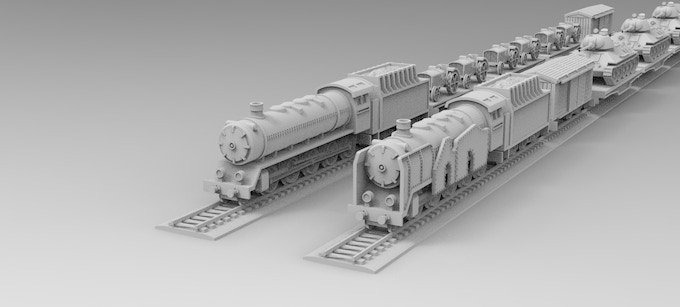 World War 2 set A multi-scale wargame diorama model buildings